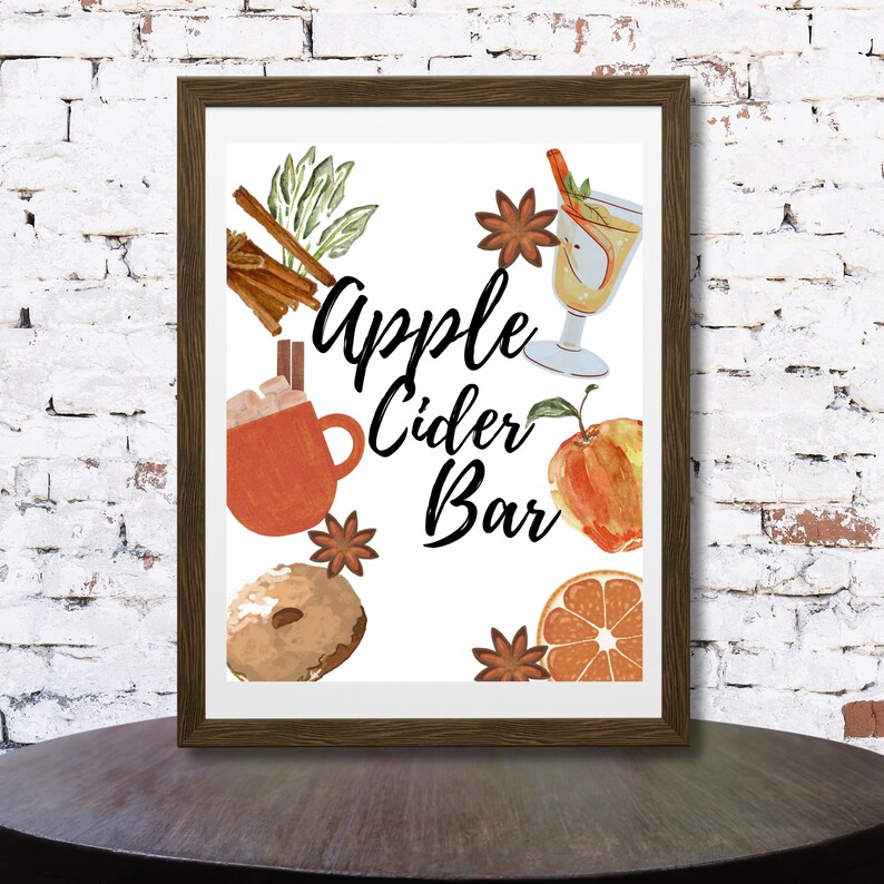 Editable Hot Apple Cider Bar Apple Cider Station Sign Menu Labels Baby ...