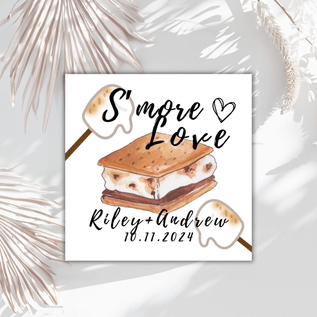 Editable S’mores Bar S’mores Favor Tag Wedding Smore Love Gift Tag ...