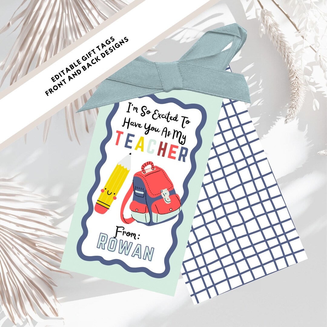 Editable Teacher Gift Tag, Back to School Printable (canva Template) - Etsy