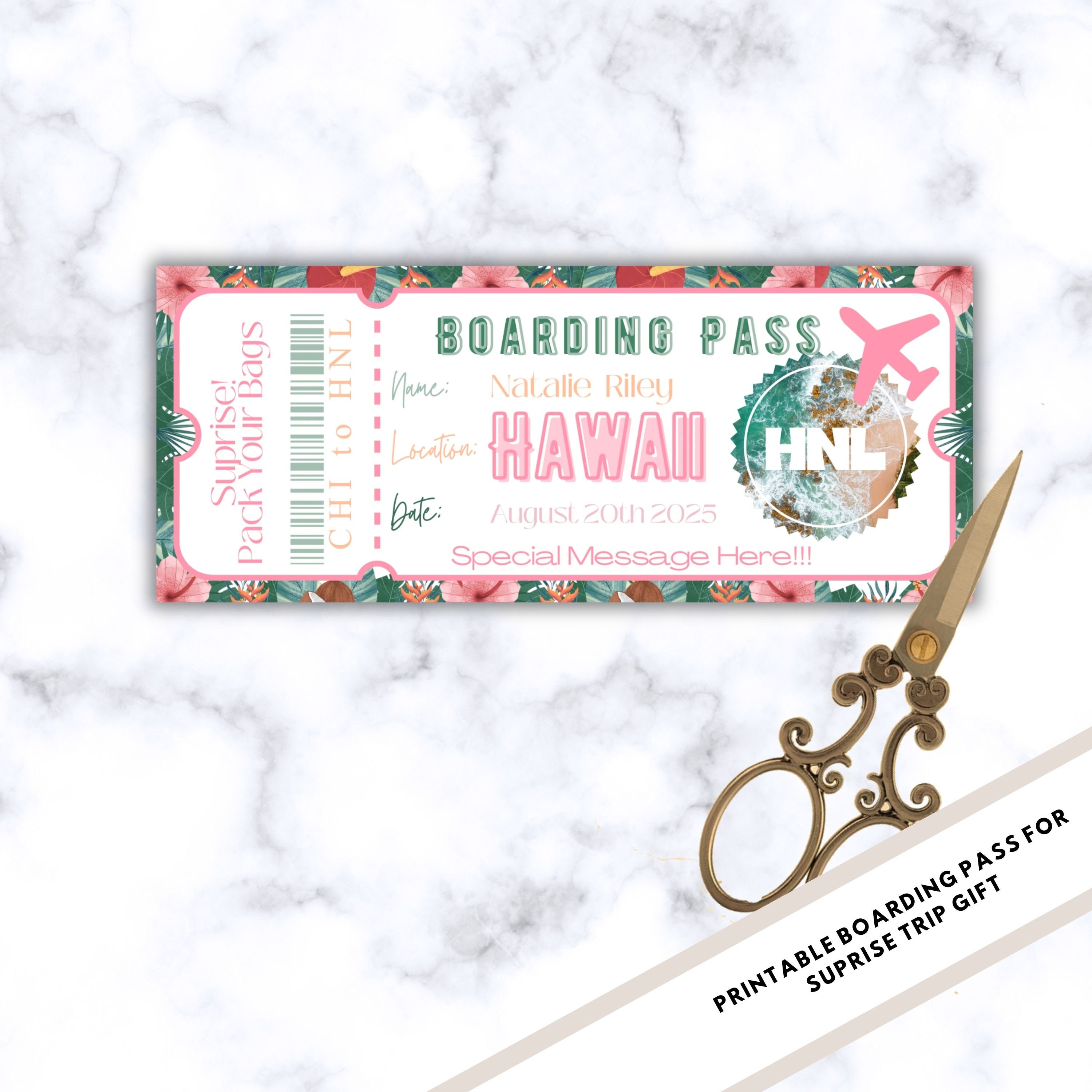 Editable Boarding Pass Template, Suprise Trip Boarding Pass ...