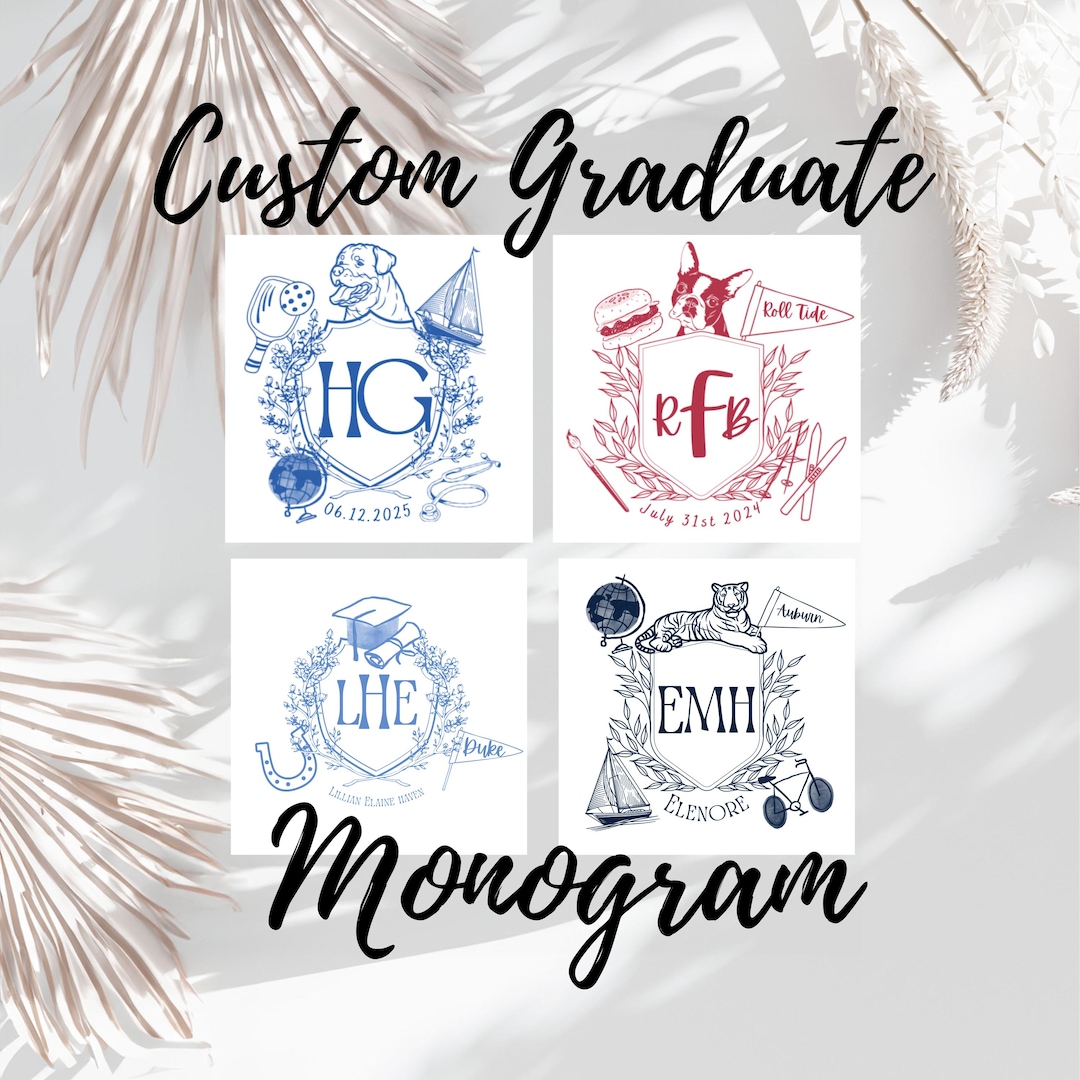 Grad Custom Crest for Graduation Logo Senior Gift Crest Custom High ...