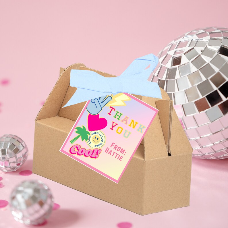 Editable Smiley Face Party Favor Tags, Preppy Theme (digital Template ...