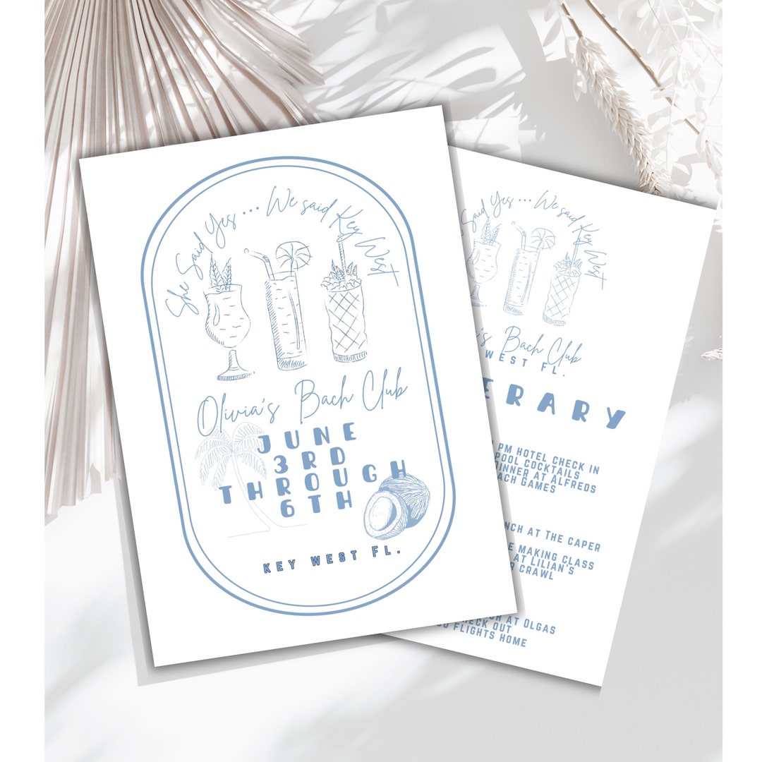 Editable- Key West Bachelorette Tropical Invitation Tropic Like Its Hot ...
