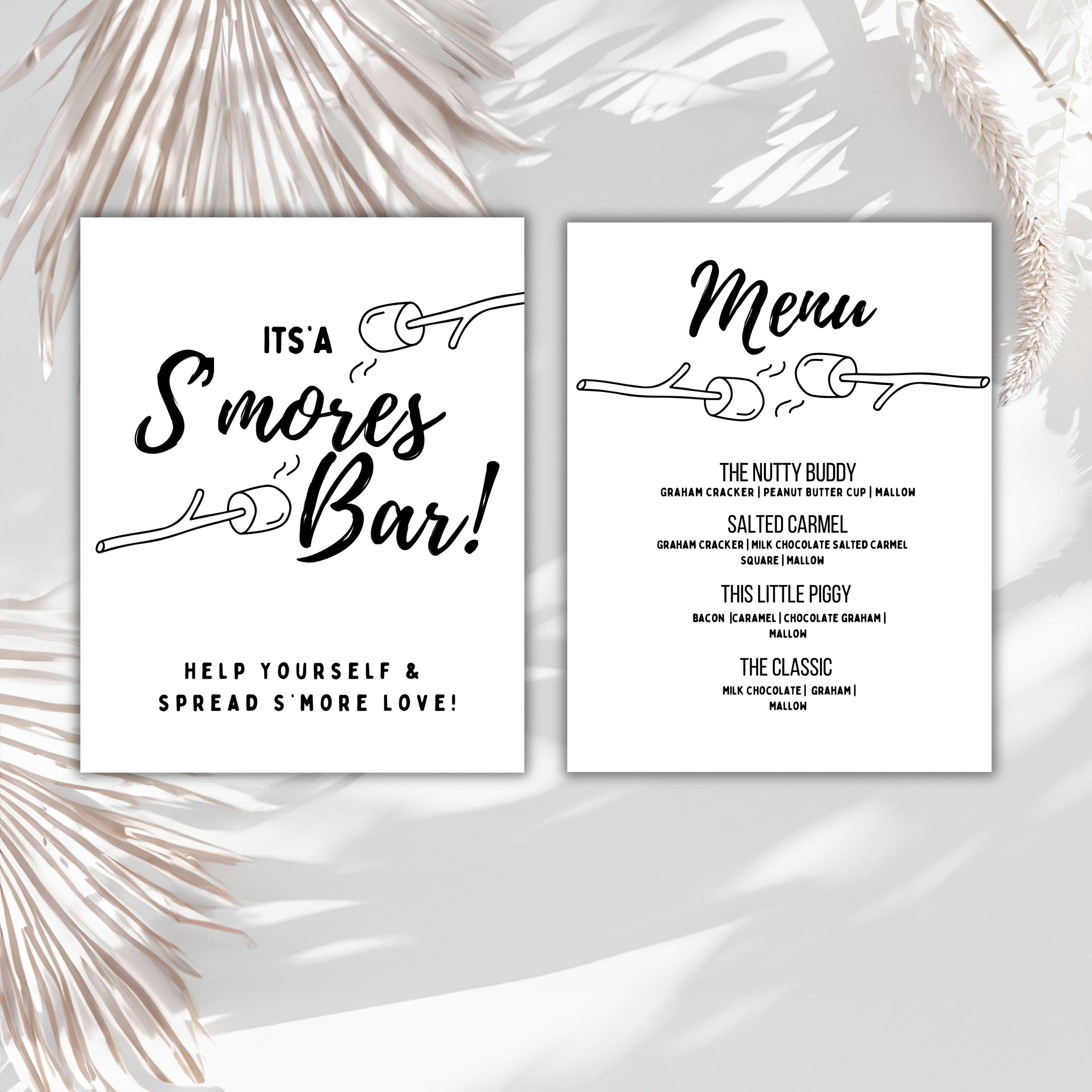 Editable S’mores Bar S’mores Sign Menu Wedding Smore Love S More Bar ...