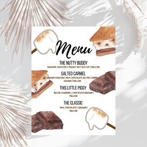 Editable S’mores Bar S’mores Sign Menu Baby Shower Smore to Love S More ...