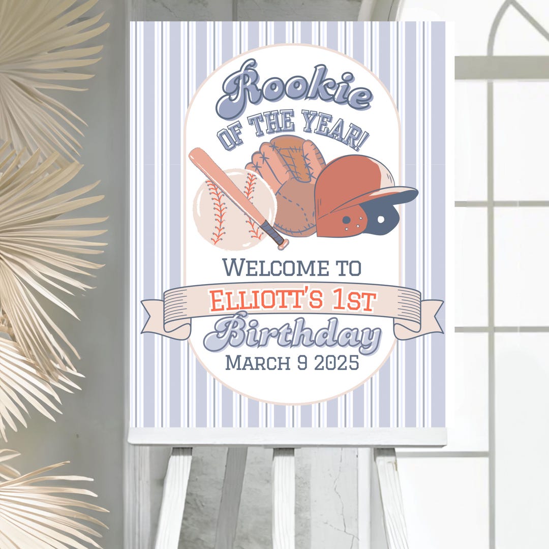 Editable Rookies 1st Year Sign , Rookie of the Year Welcome Decor Boys ...