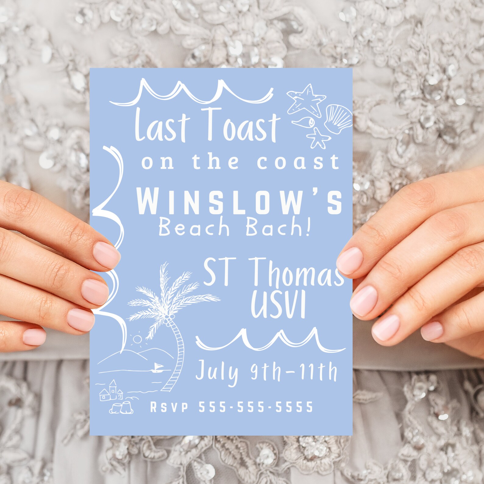 Editable- Last Toast on the Coast Bachelorette Invitation Coastal ...