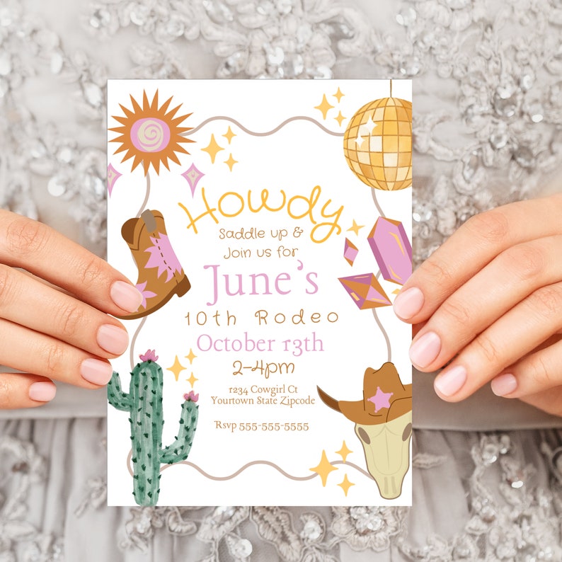 Editable Rodeo Themed Western Invite Western Theme Party Country ...