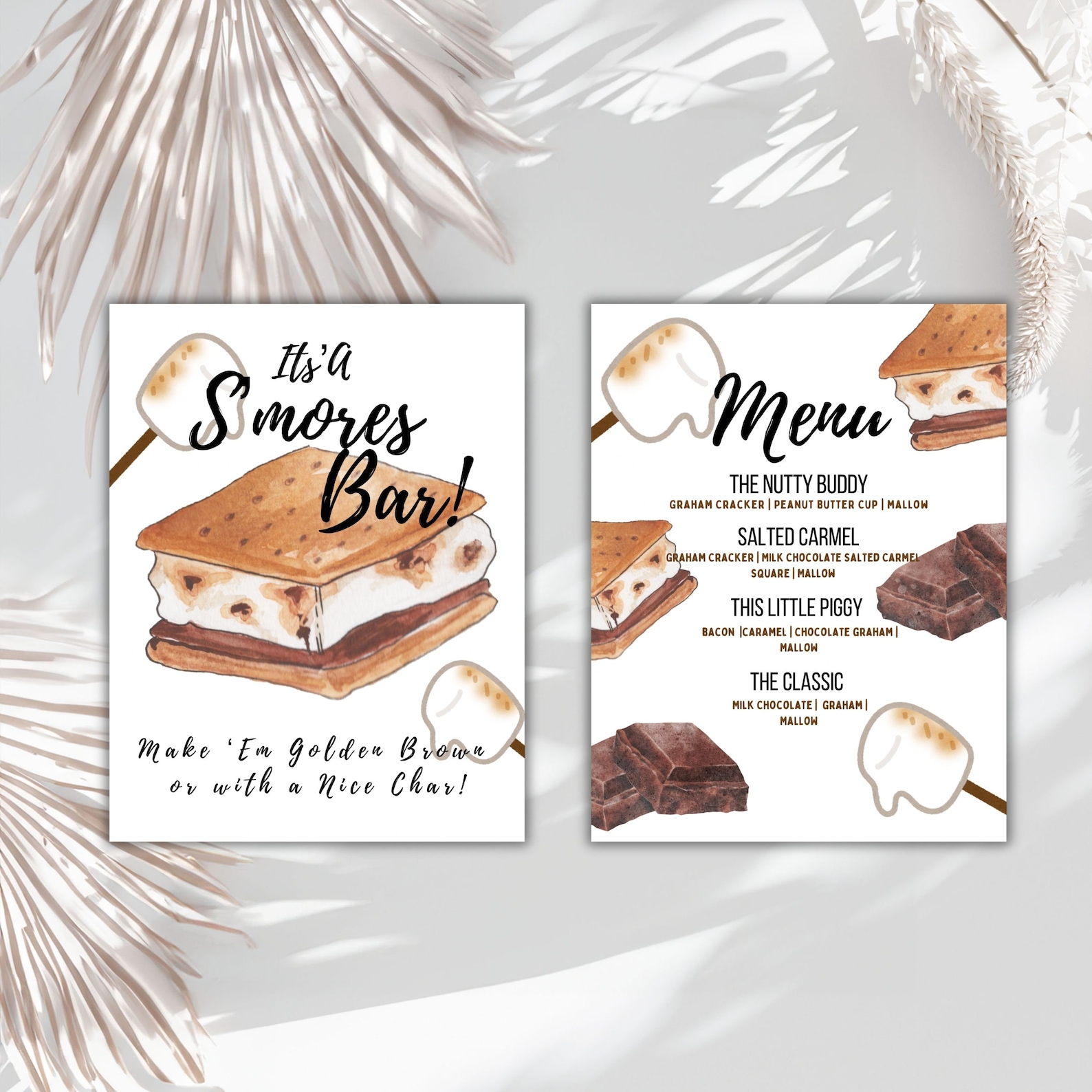 Editable Smores Bar Smores Sign Menu Wedding Smore Love S More Bar ...