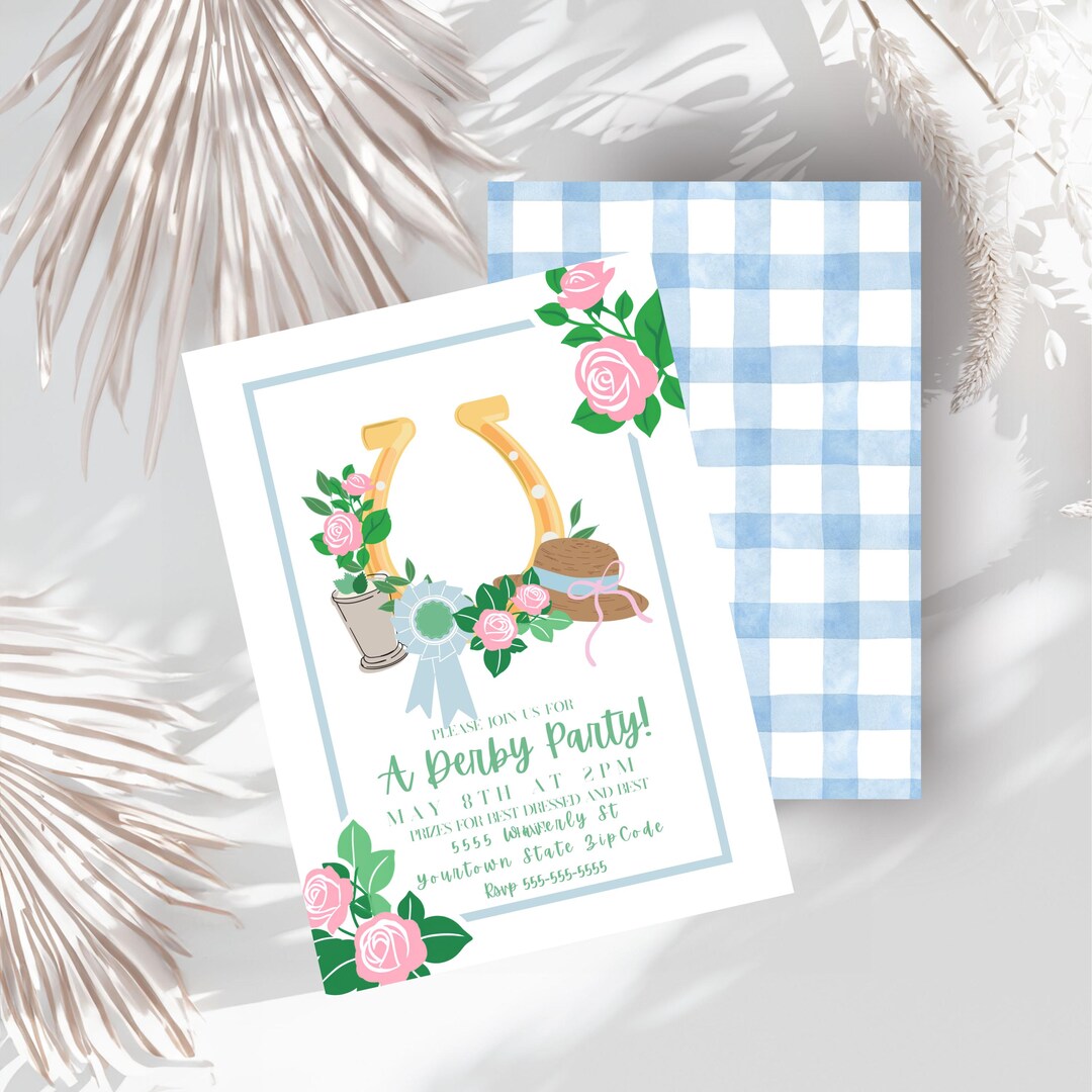Editable Derby Day Invite Horse Race Run for the Roses Derby ...