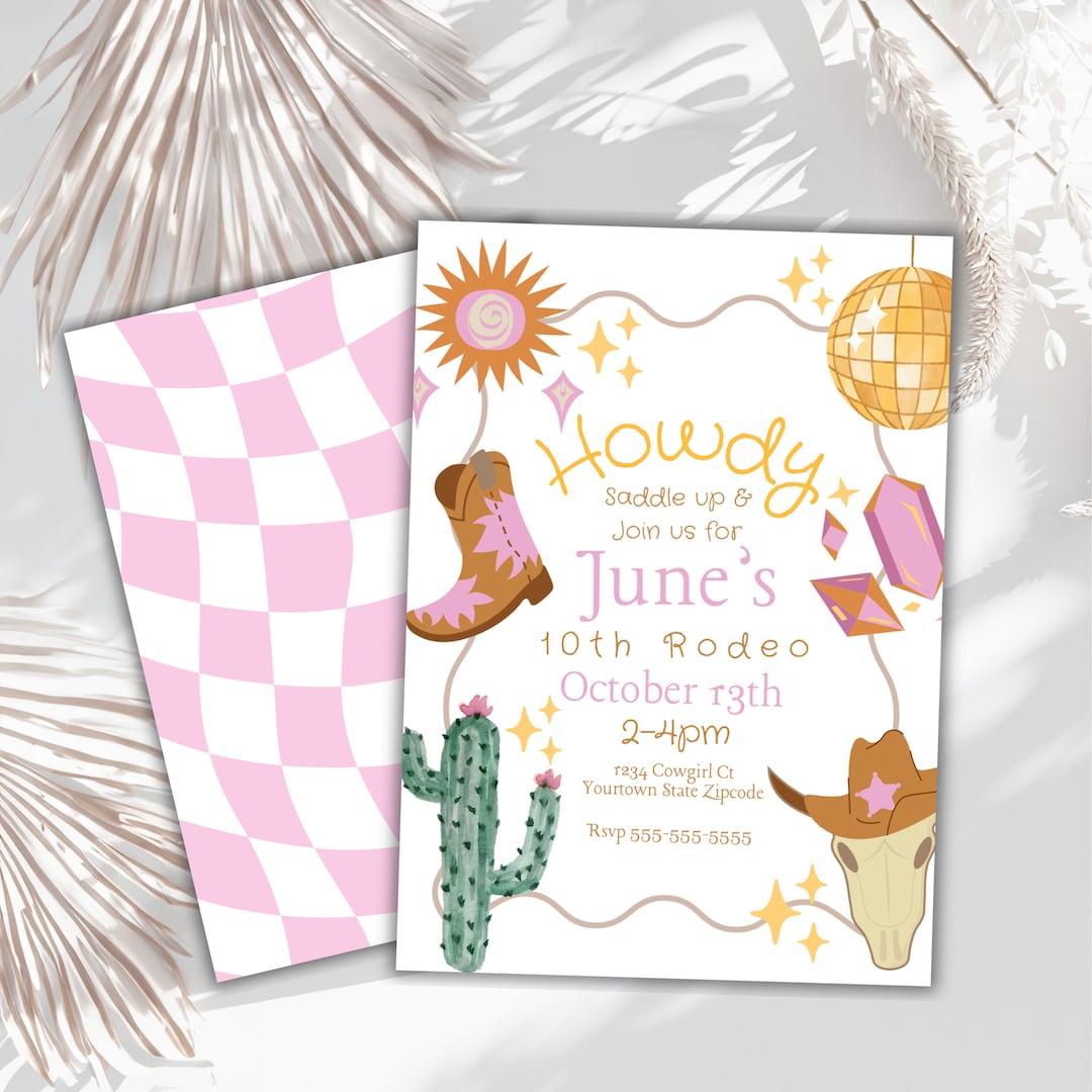 Editable Rodeo Themed Western Invite Western Theme Party Country ...