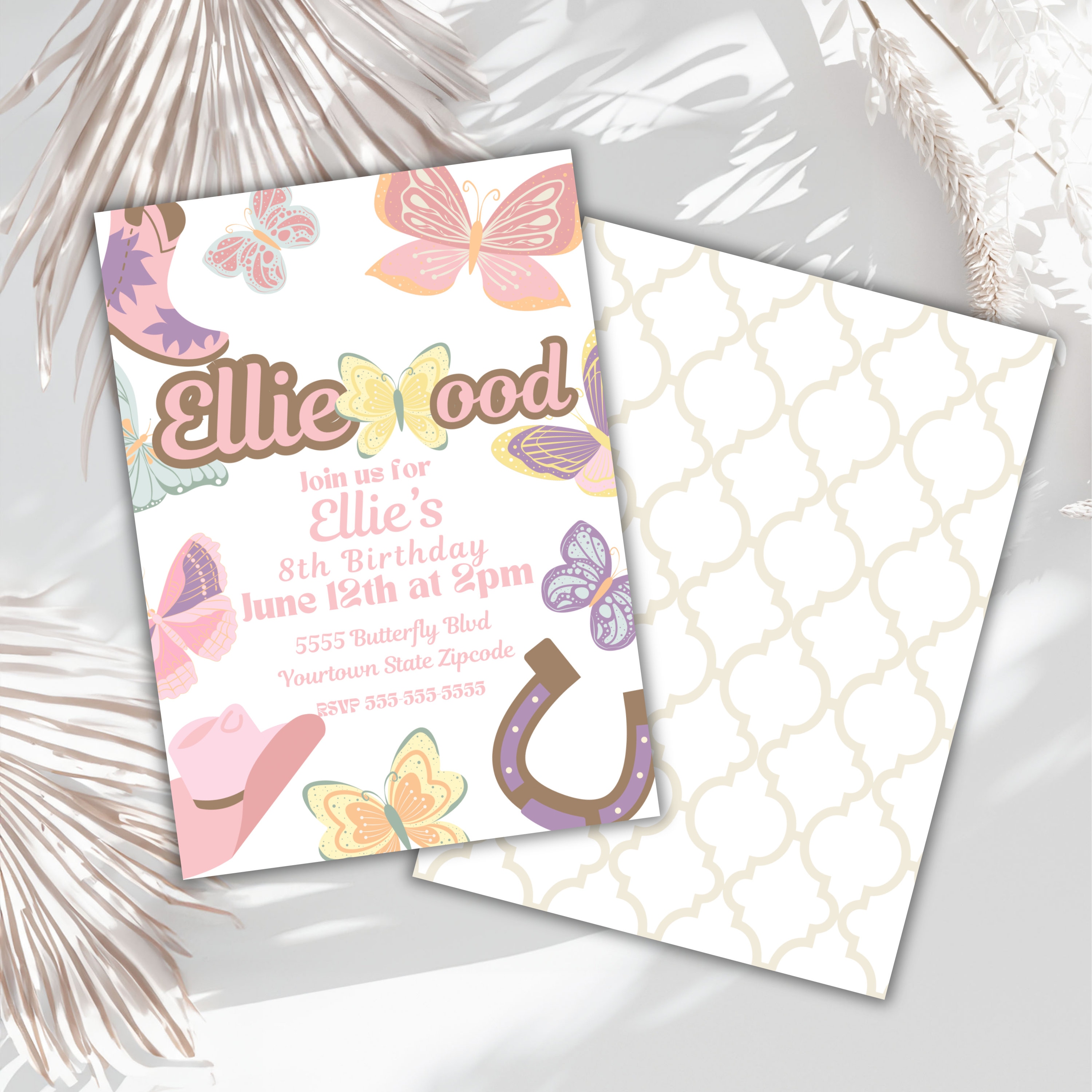 Editable Dollywood Butterfly Parton Themed Birthday Party Invite Party ...