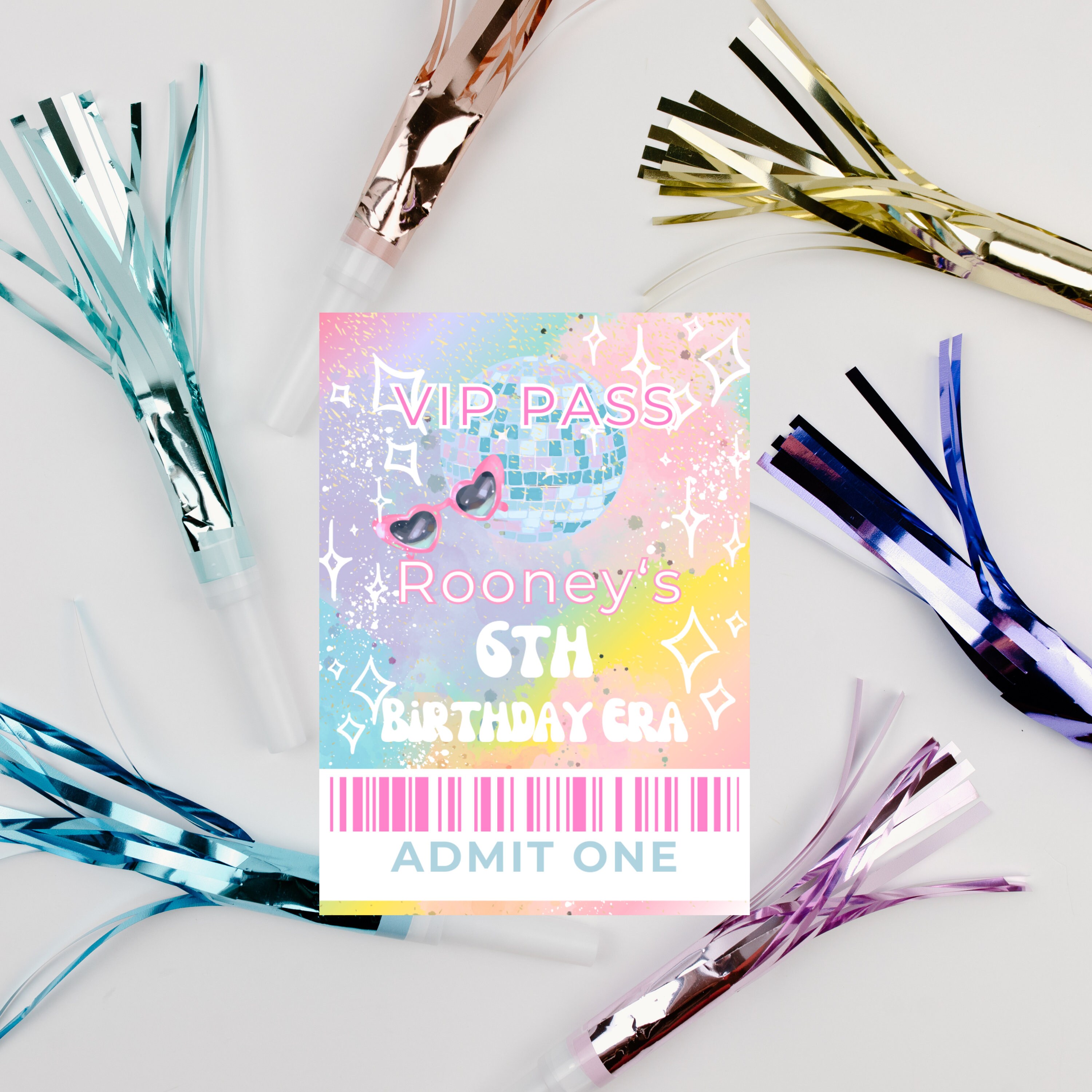 Editable Birthday Era Party VIP Tag Vip Pass You Tags Music Swifty ...