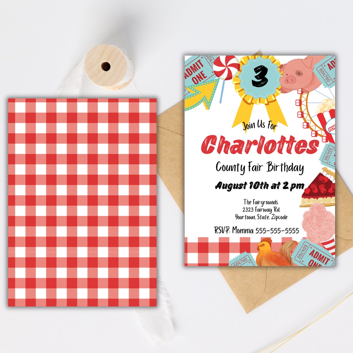 County Fair Party -editable Invitation -ticket Invitation -fair ...