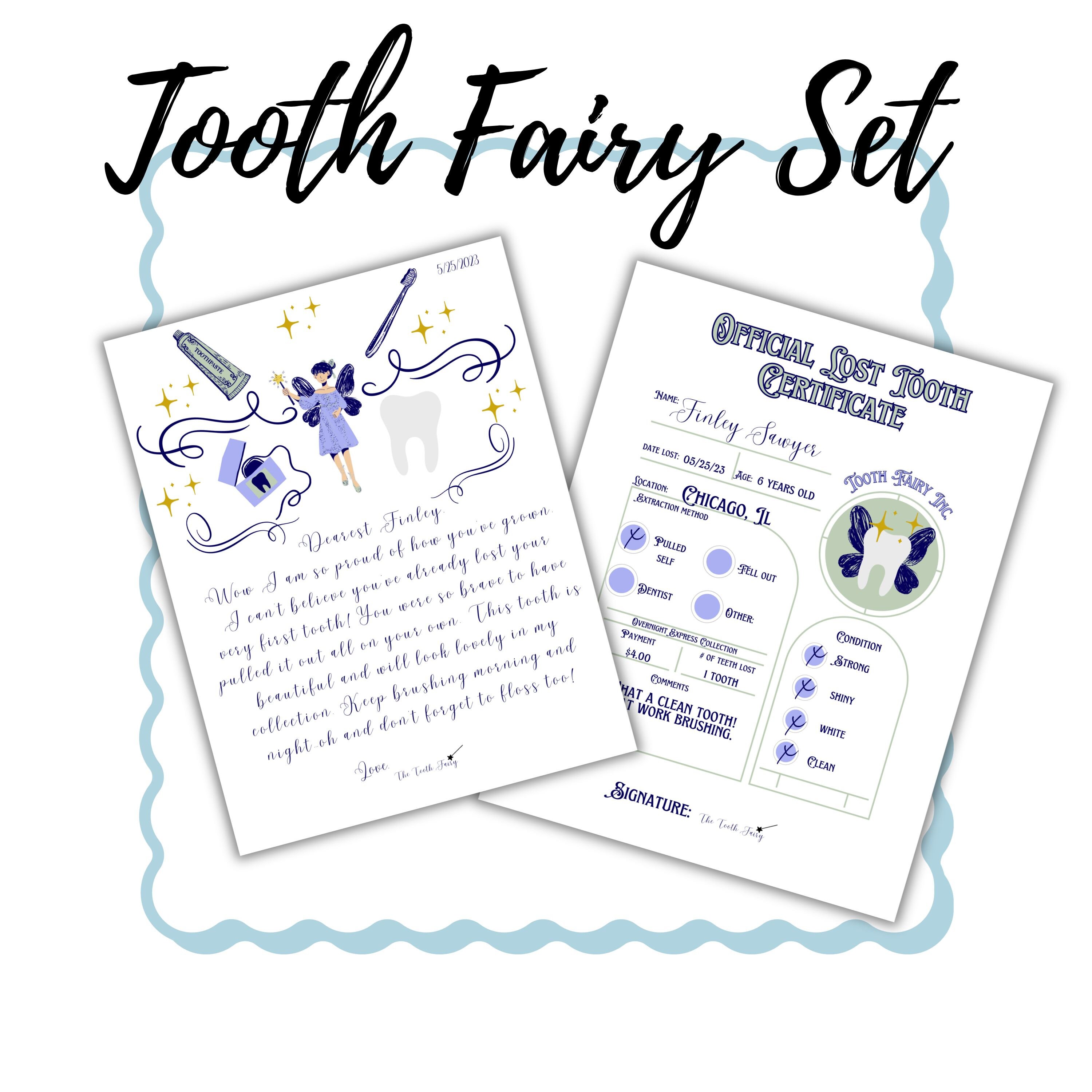 Kids Editable Whimsical Tooth Fairy Letter, Tooth Fairy Certificate ...