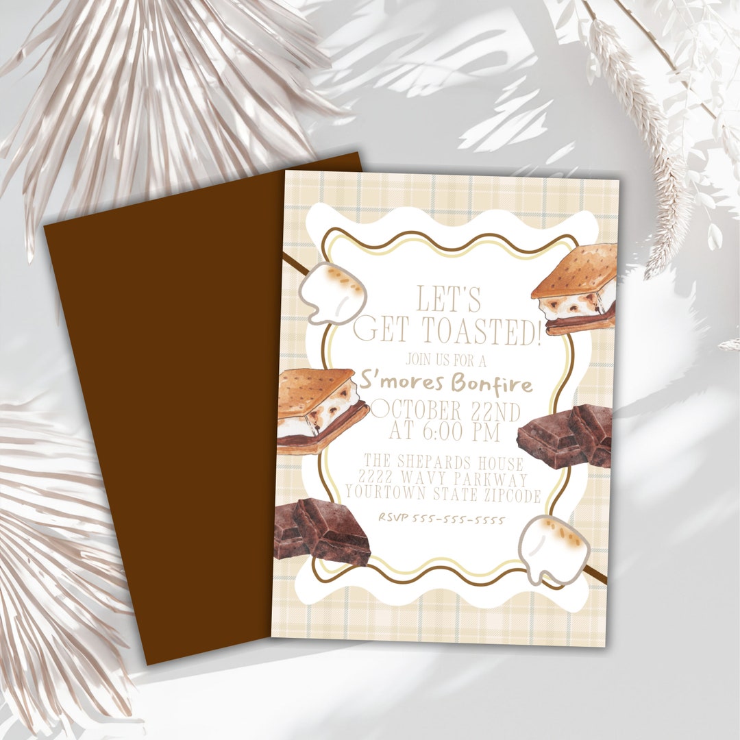 Printable Fall Smore Party Toasted Bonfire Invite S’mores Autumn ...
