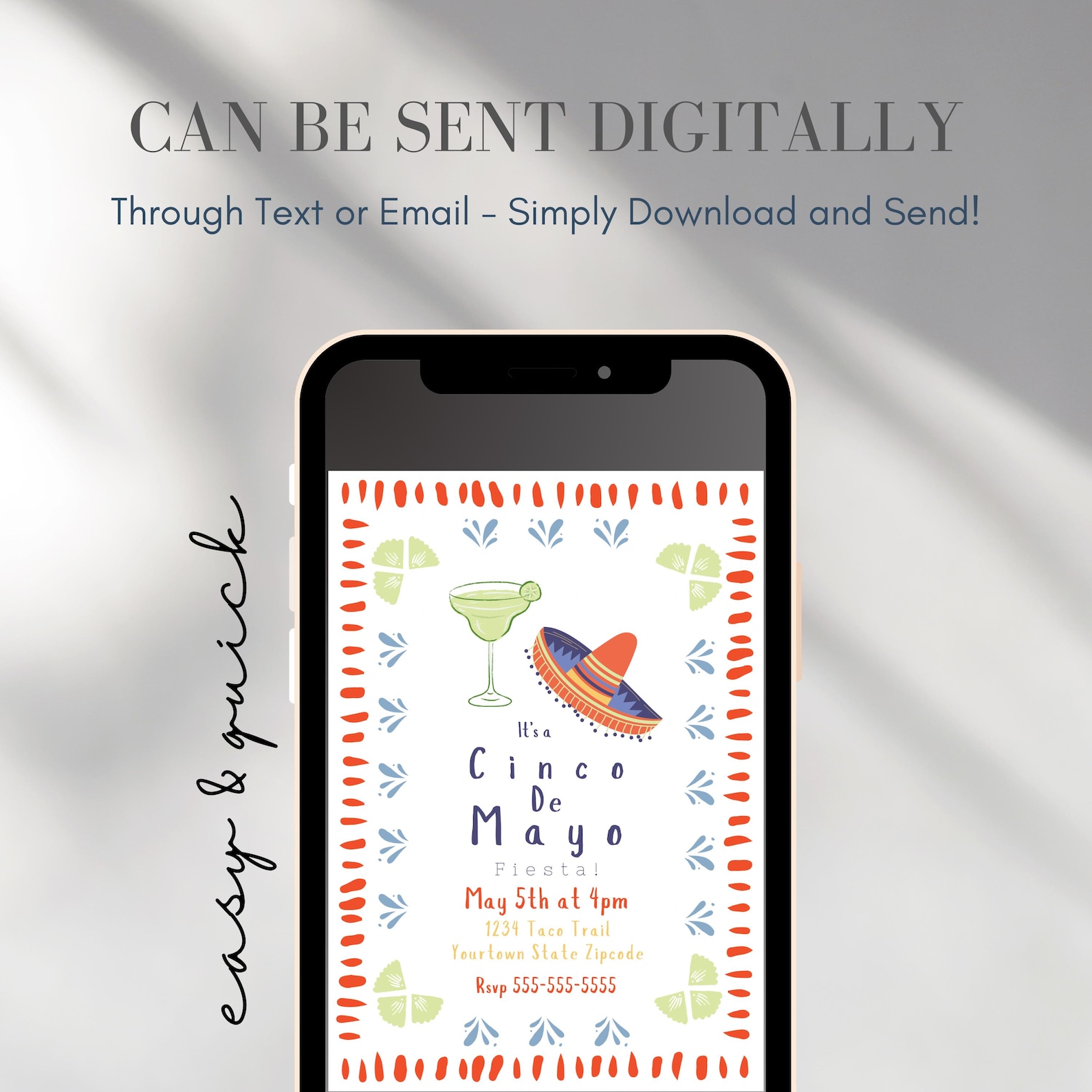 Editable Fiesta Invite Mexican Fiesta, Cinco De Mayo Invitation Happy ...