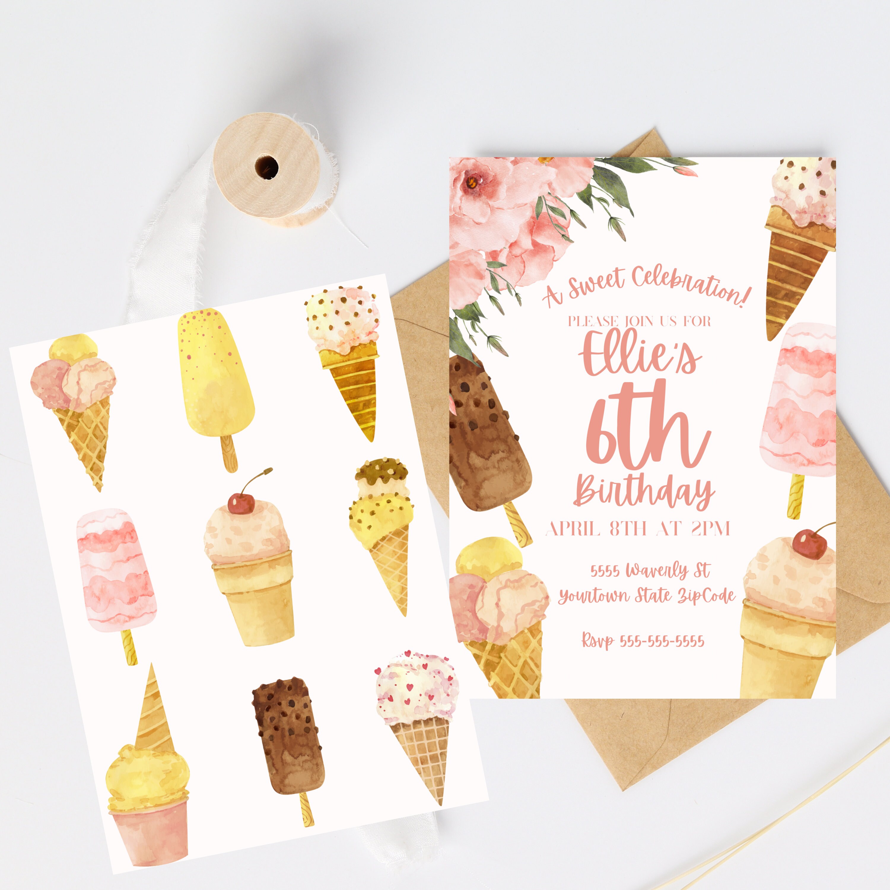Editable Icecream Party Invitation Icecream Social Here’s the Scoop so ...