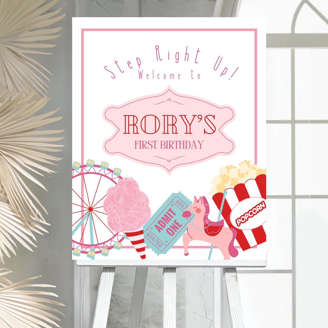Editable Circus Birthday Welcome Sign, Carnival Theme (printable ...
