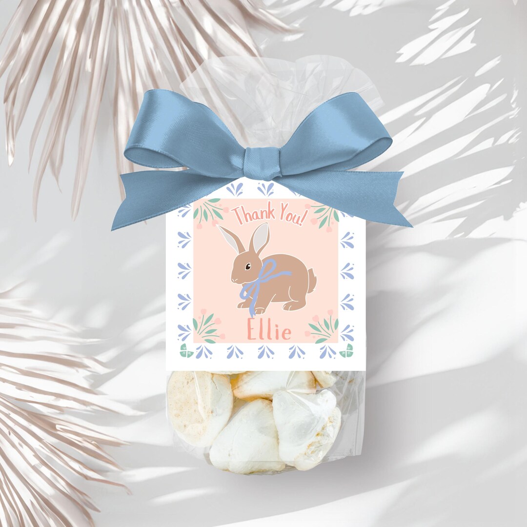 Editable- Some Bunny Favor Tag Blush Bow Goodie Bag Tag Bunny Invite ...