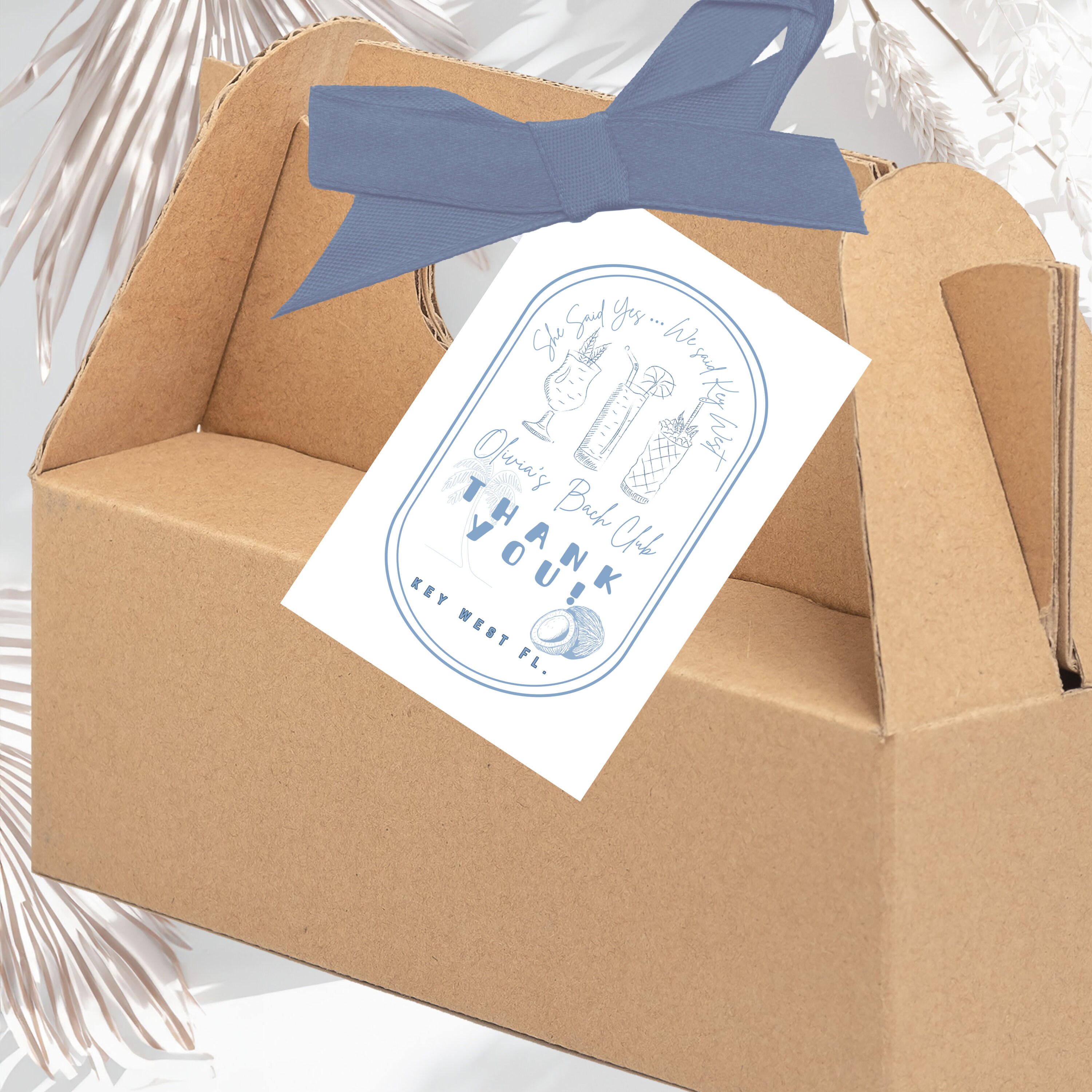 Editable Coastal Tropical Bachelorette Theme Thank You Tags , Bach ...