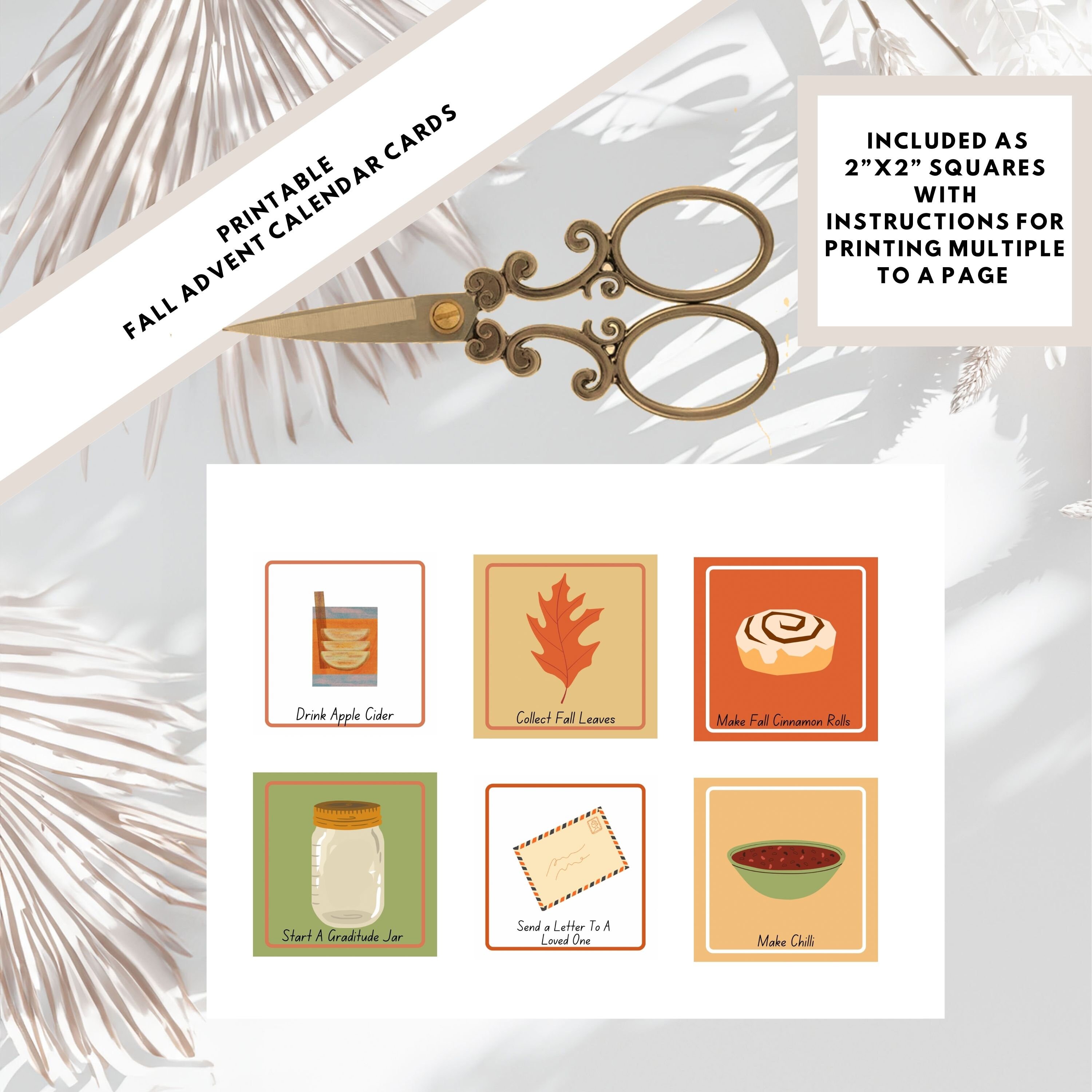 Printable Fall Advent Activities Cards Halloween Advent Calendar ...