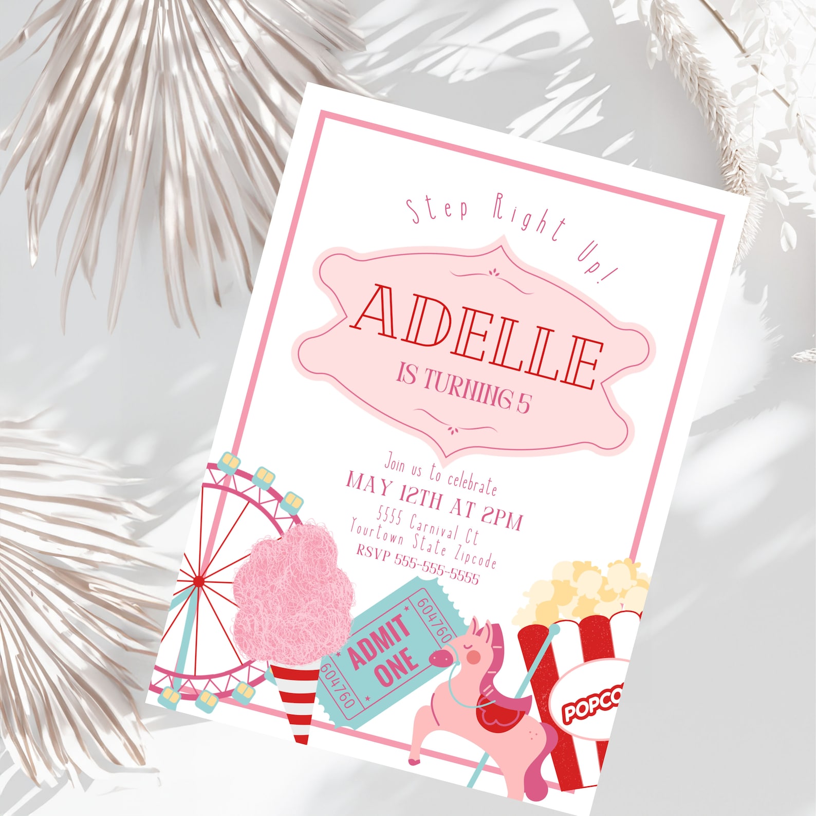 Editable Carnival Invite Carnival Theme Birthday Invitation the ...