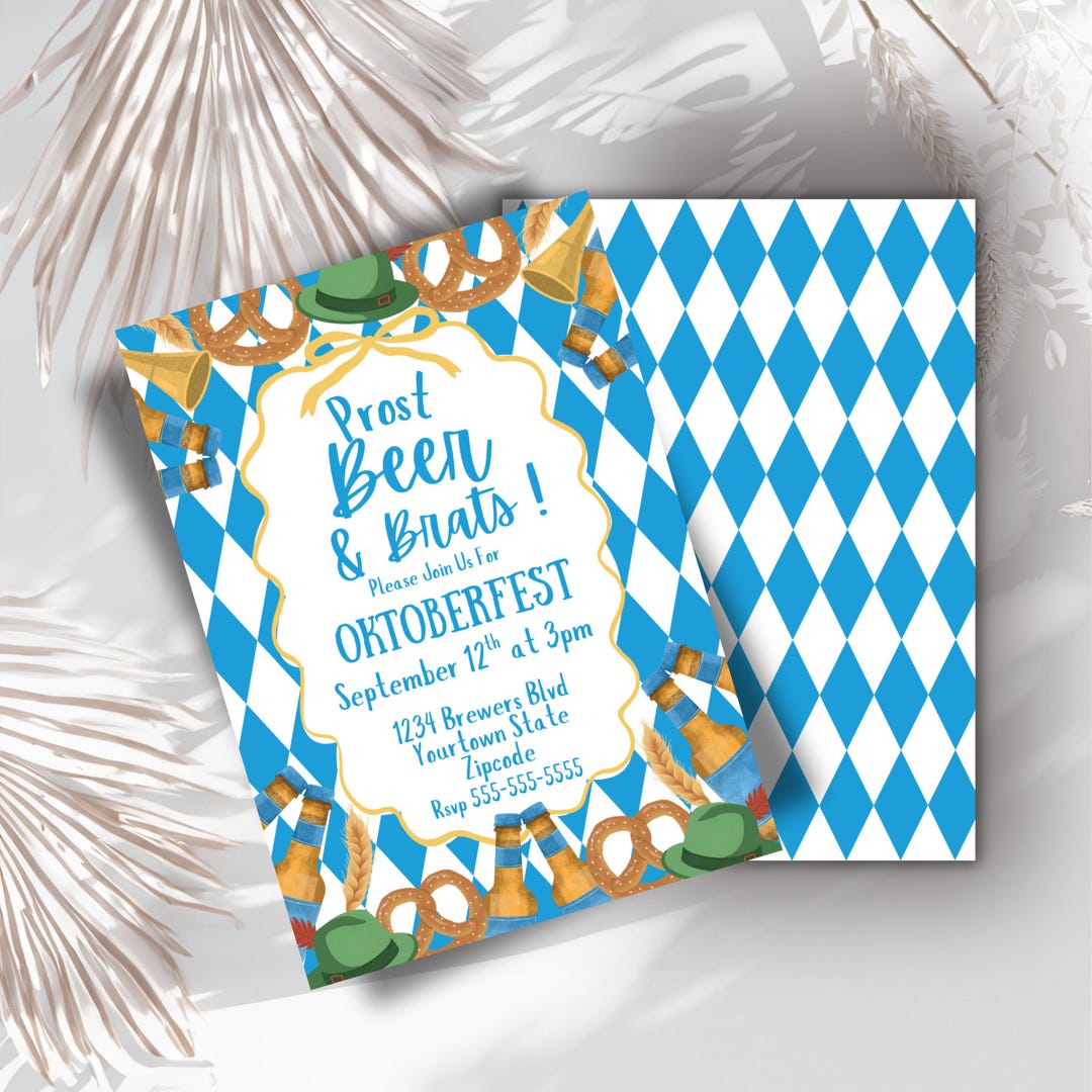 Oktoberfest Invitation Printable Editable Fall Birthday Party Invite ...