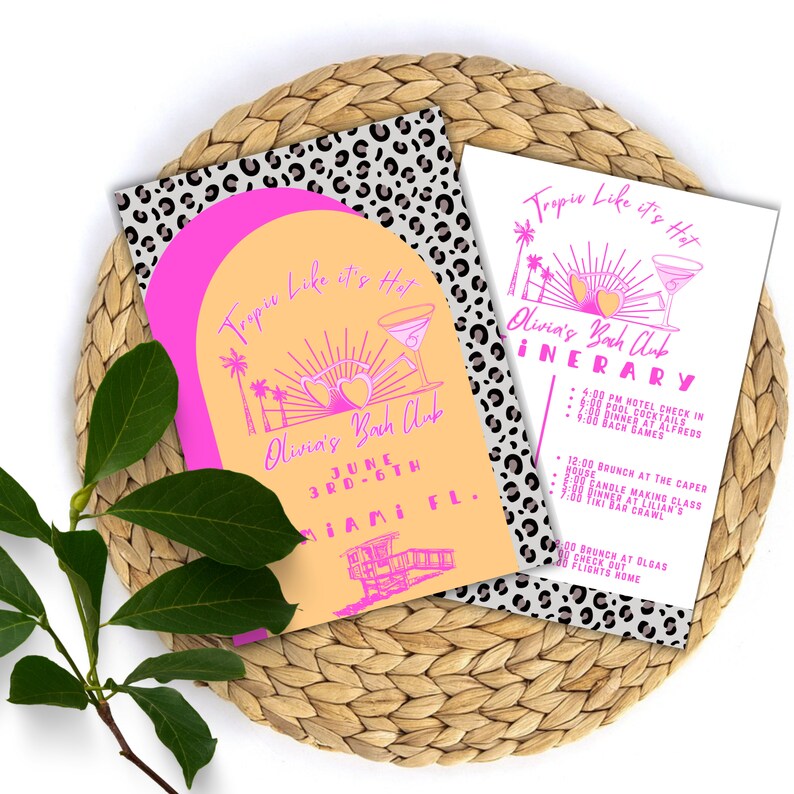 Editable- Miami Bachelorette Invitation Tropical Beach Bachelorette ...