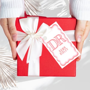 Editable- Initial Colorful Bachelorette Favor Tag Wavy Boarder Gift Tag ...