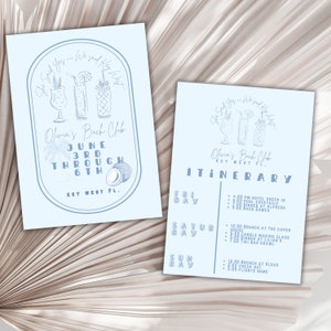 Editable- Key West Bachelorette Tropical Invitation Set, Bach Club ...