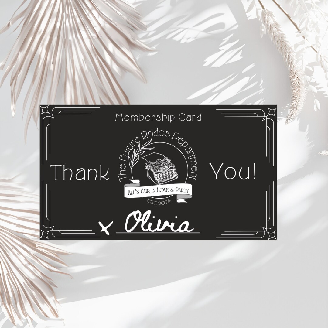 Editable TTPD Bachelorette Gift Tag Membership Card Future Brides ...