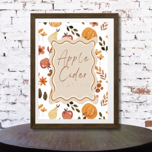 Editable Hot Apple Cider Bar Apple Cider Station Sign Menu Labels Baby ...