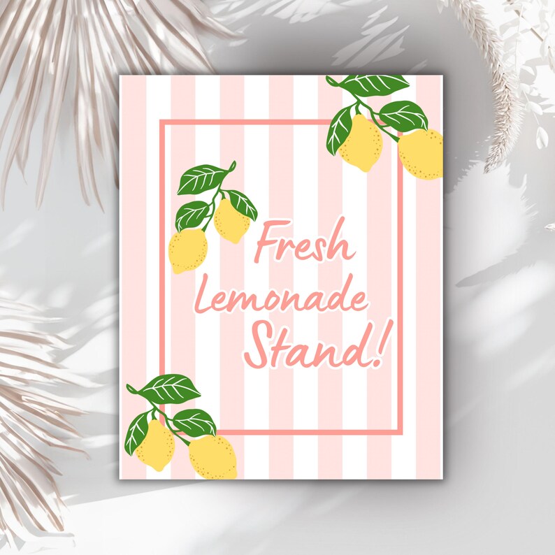 Editable Lemonade Stand Sign & Menu: Baby Shower Printable (digital ...