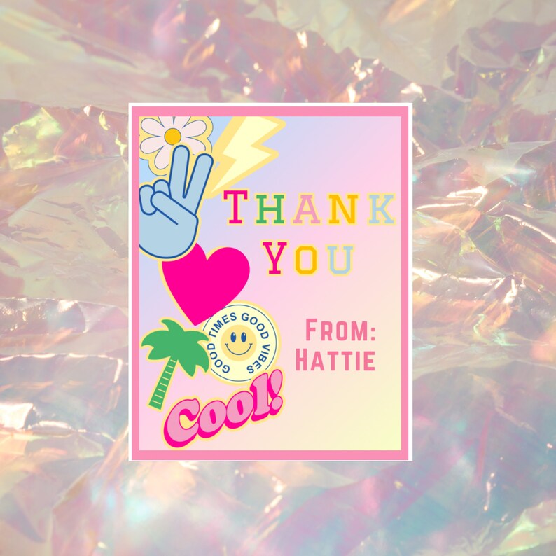 Editable Smiley Face Party Favor Tags, Preppy Theme (digital Template ...