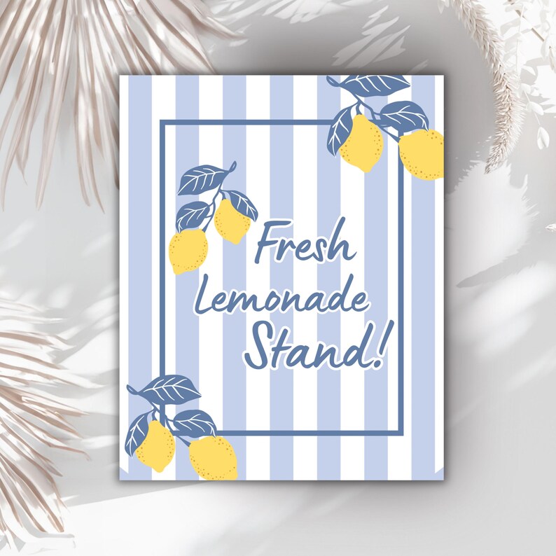 Editable Lemonade Stand Sign Menu Wedding Shower Lemonade Bar Favor ...