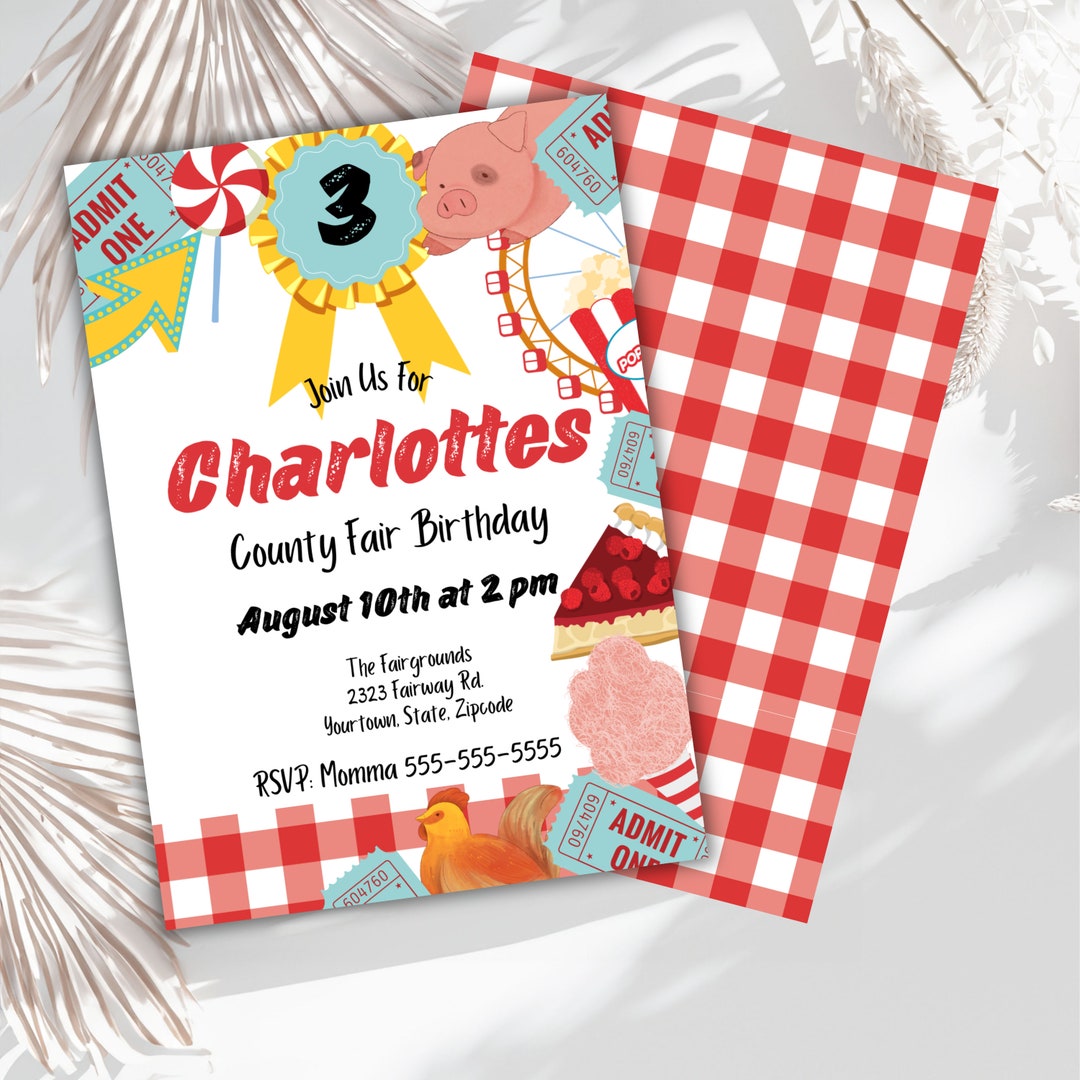 County Fair Party -editable Invitation -ticket Invitation -fair ...