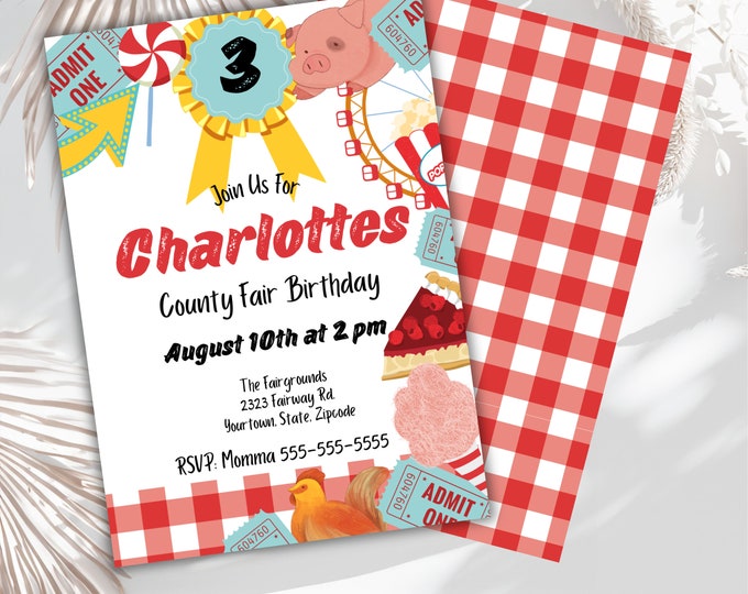 Summer County Fair - Printable Party Set- Invite, Tags, Wrappers ...