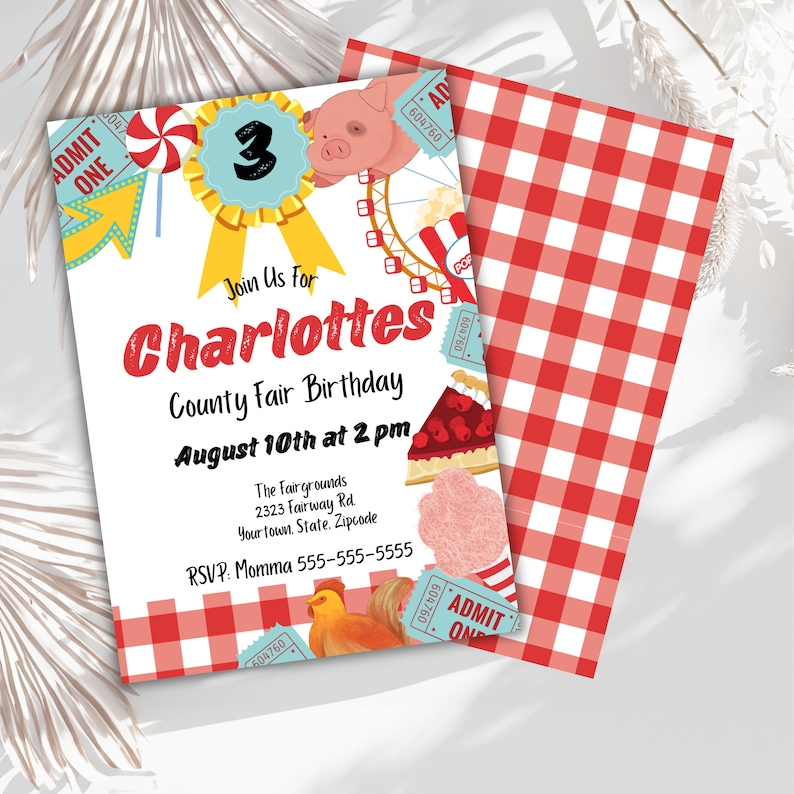 County Fair Party -editable Invitation -ticket Invitation -fair ...