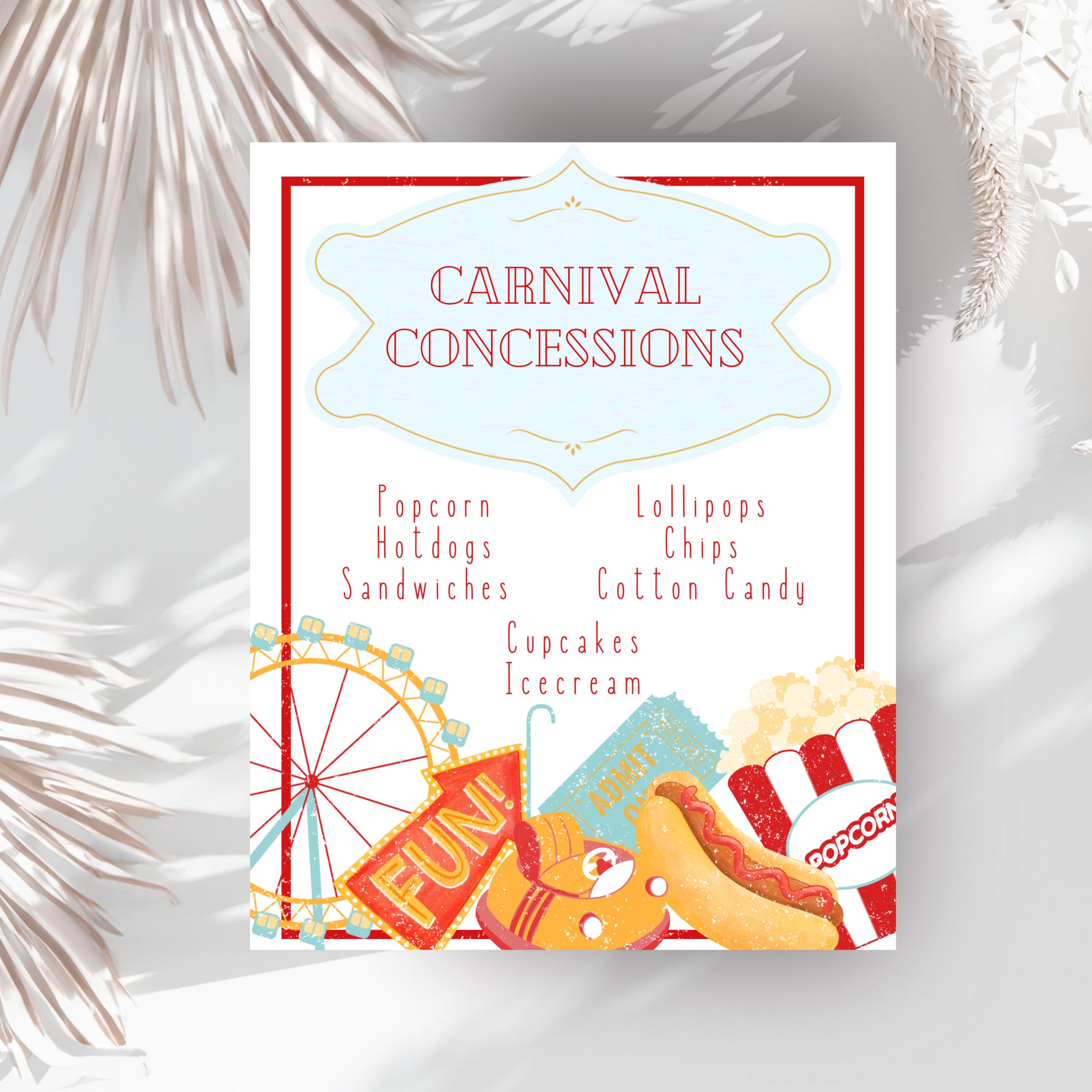 Editable Carnival Welcome Sign Carnival Theme Birthday Decor the ...