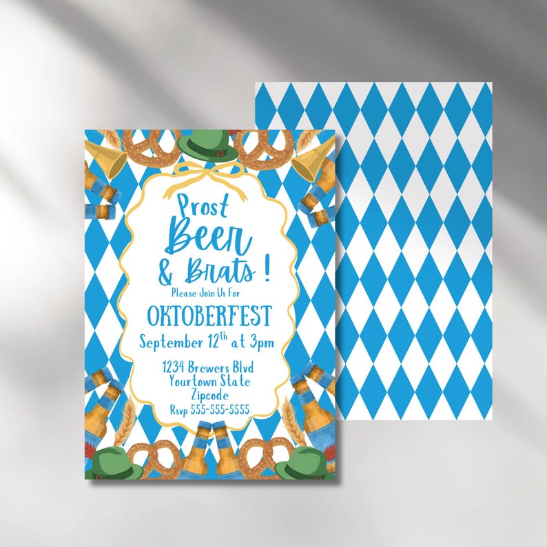 Oktoberfest Invitation Printable Editable Fall Birthday Party Invite ...