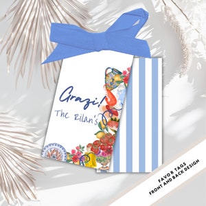 Editable- Italian Dinner Party Favor Thank You Italy Mediterranean ...