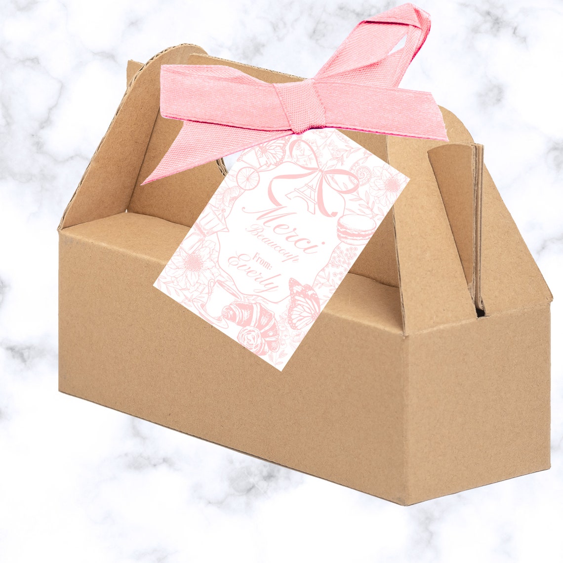 Editable Paris Party Merci Thank You Tags Butterfly Garden Eiffel Tower ...