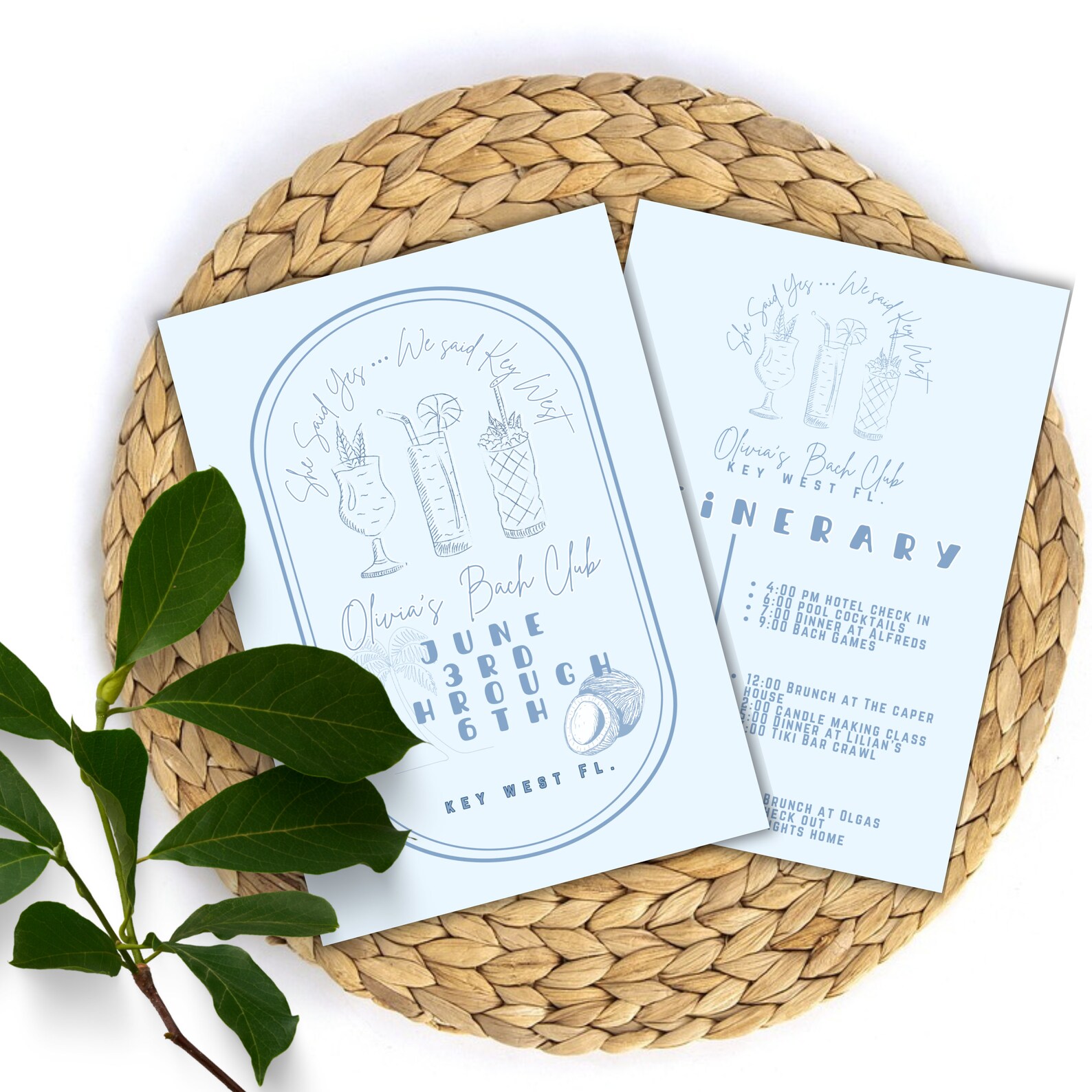 Editable Key West Bachelorette Tropical Invitation Set, Bach Club ...