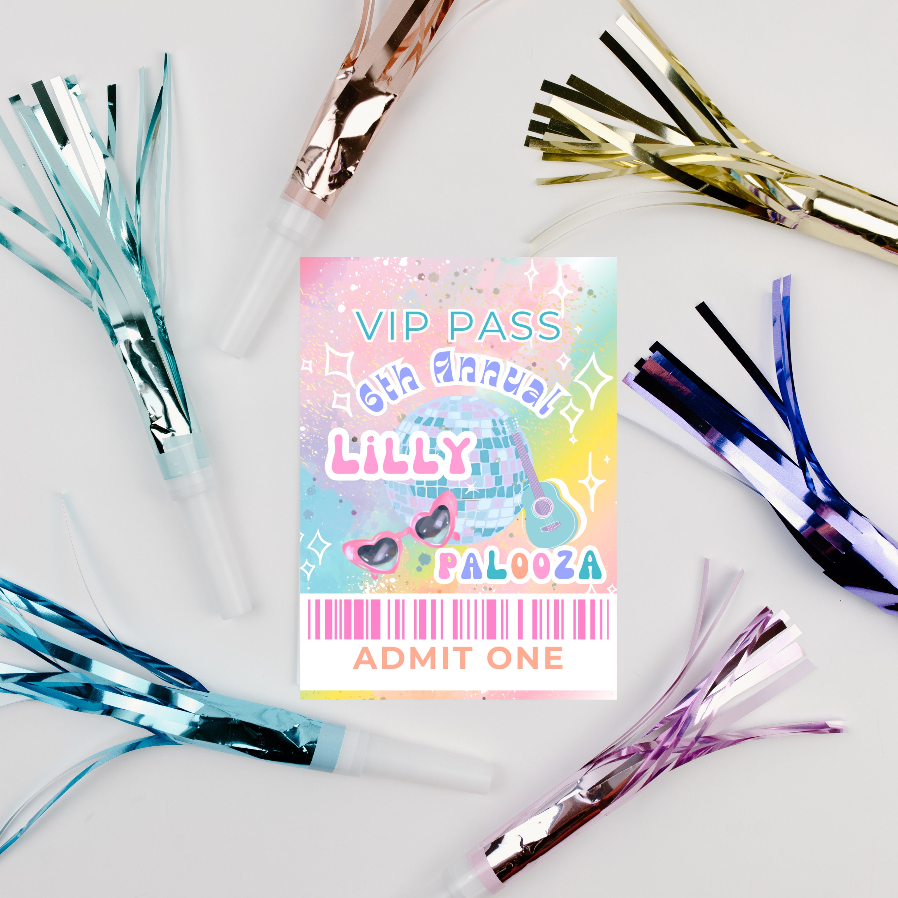 Editable Palooza Party VIP Tag Thank You Tags Music Festival Party ...