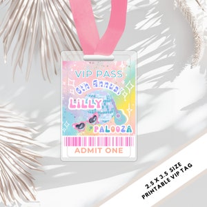Editable Palooza Party VIP Tag Thank You Tags Music Festival Party ...
