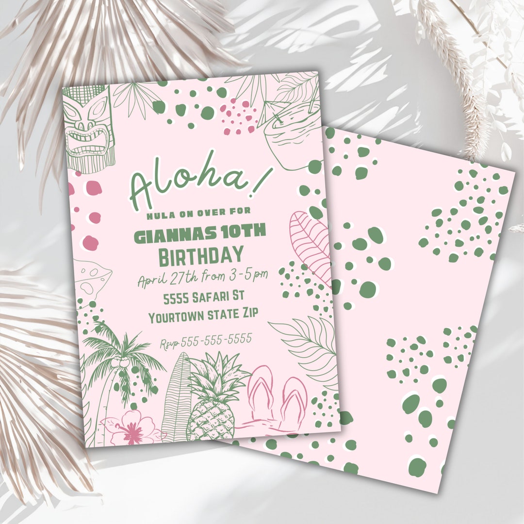 Editable Luau Party Invitation Tiki Party Hawaiian Themed Party the Big ...