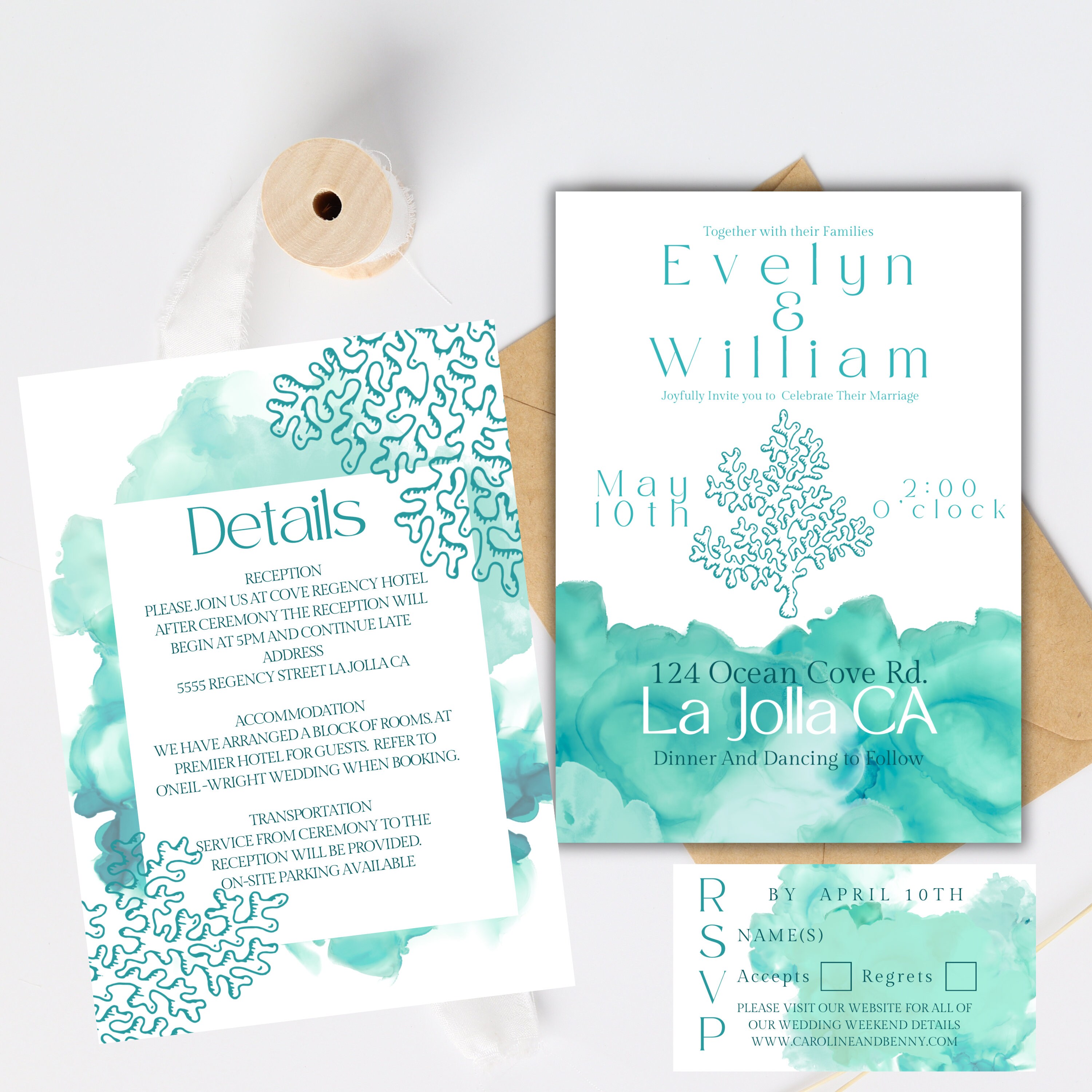 Editable Destination Wedding Invite, Sea Wedding Invitation, Beach ...
