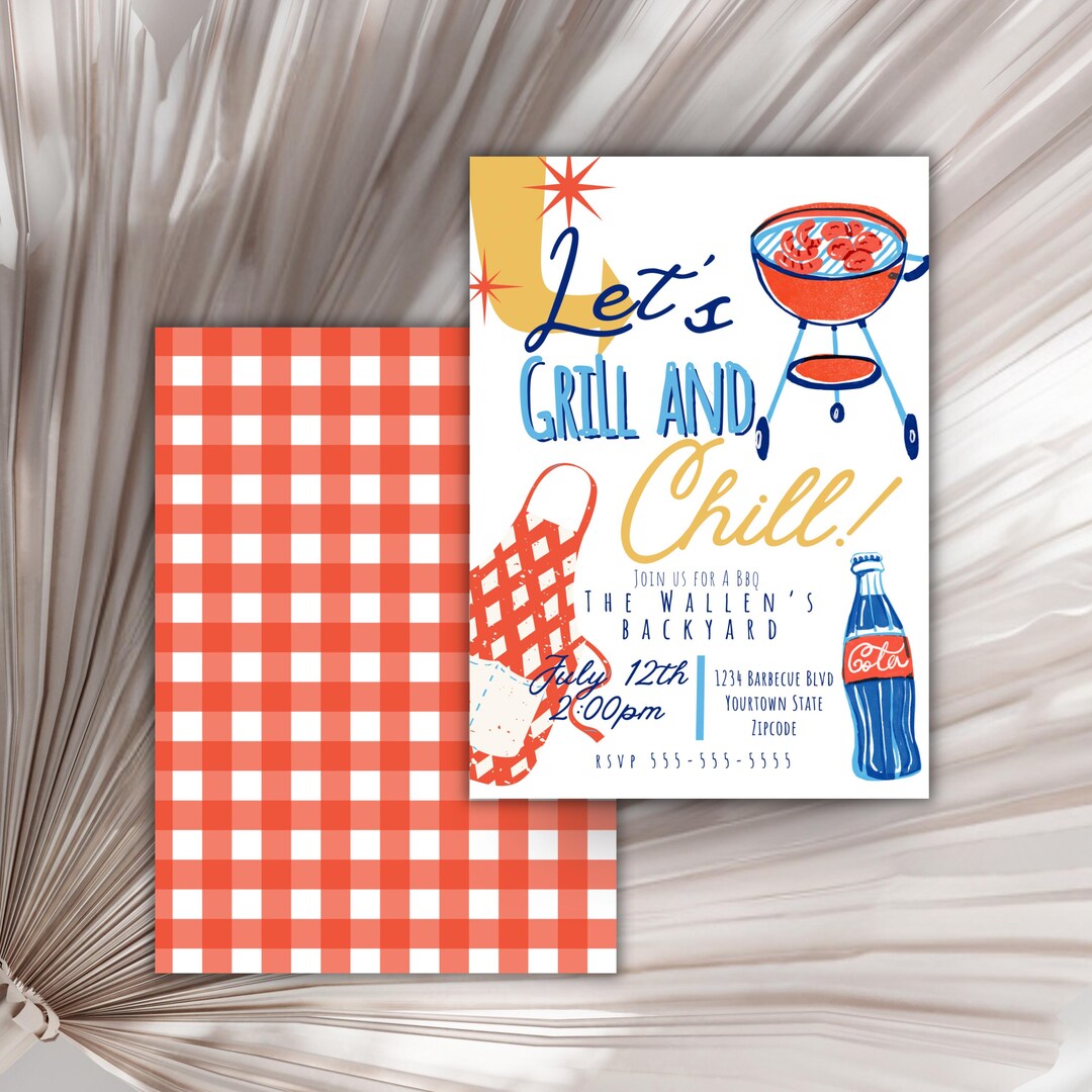 Bbq Cook Out Birthday Summer Pool Barbecue Editable Party Invitation ...