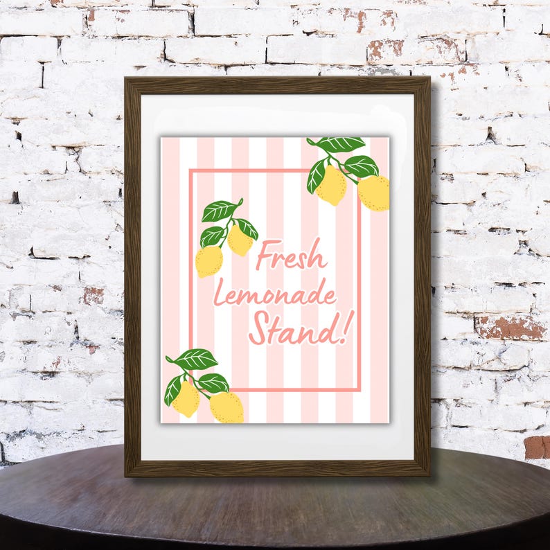 Editable Lemonade Stand Sign Menu Birthday Party Lemonade Bar Favor ...